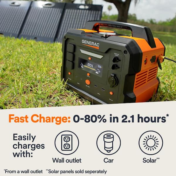 Generac 1600W Output / 3200 Peak 1086Wh Portable Battery Power Station ...