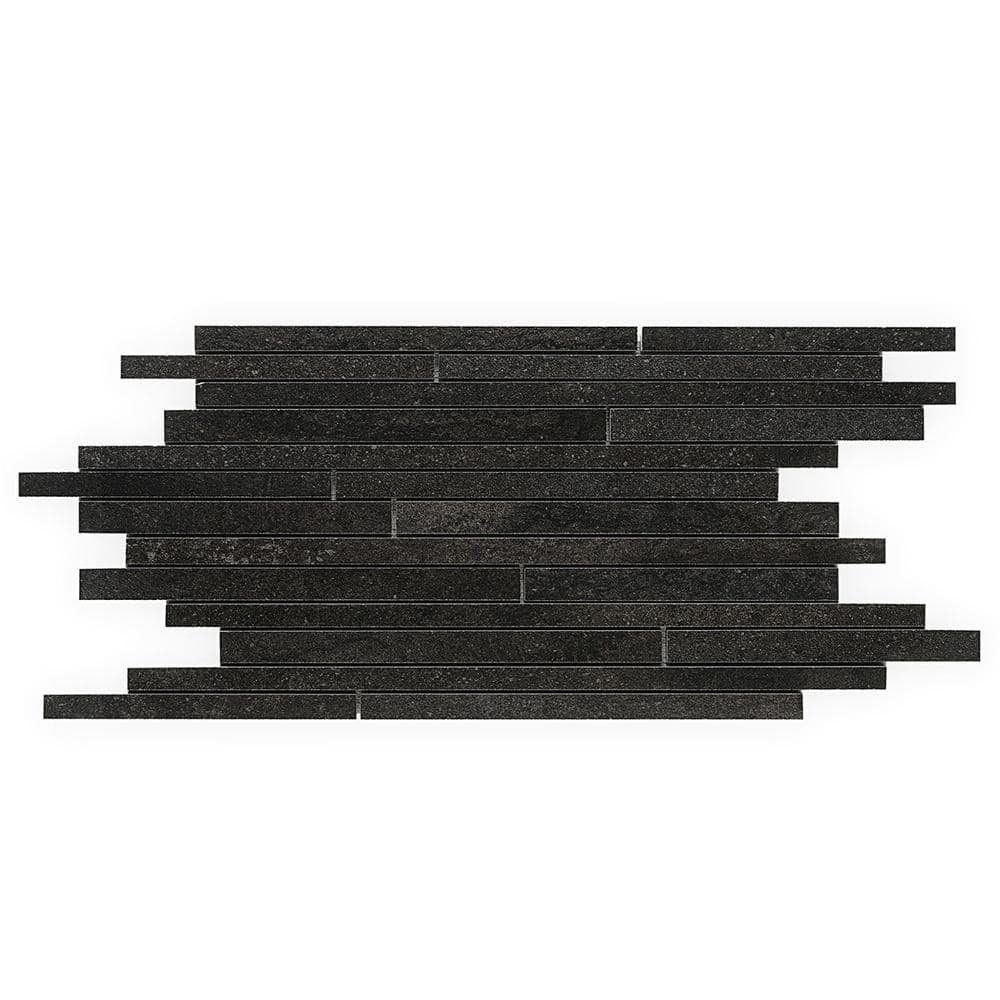 Ivy Hill Tile Dominion Charcoal Black 4 in. x 0.35 in. Matte Limestone ...