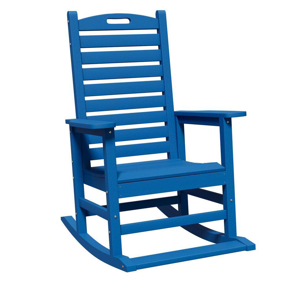 Classic Navy HDPE Composite Plastic Outdoor Rocking Chair (1 Pack) HD ...
