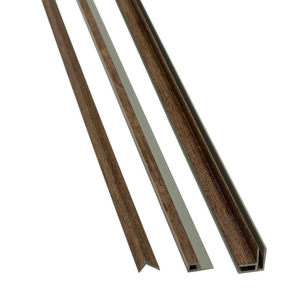 PALISADE Oak Mocha 94 in. Vinyl Backsplash Accessory Trim Kit 17382 ...