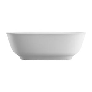Xspracer Foyil 63 in. Stone Resin Flatbottom Solid Surface Freestanding ...