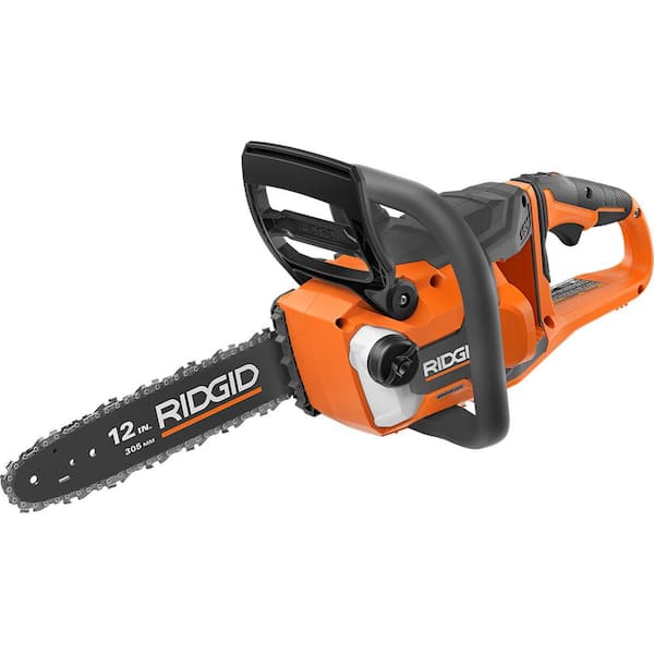 RIDGID 18V Brushless 12 in. Electric Battery Chainsaw (Tool Only ...
