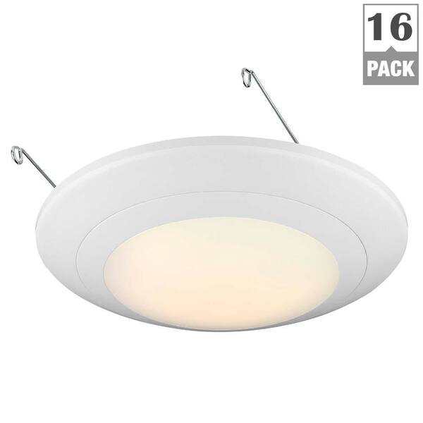EnviroLite 6 in. White Integrated LED J-Box or Recessed Can Mounted LED ...