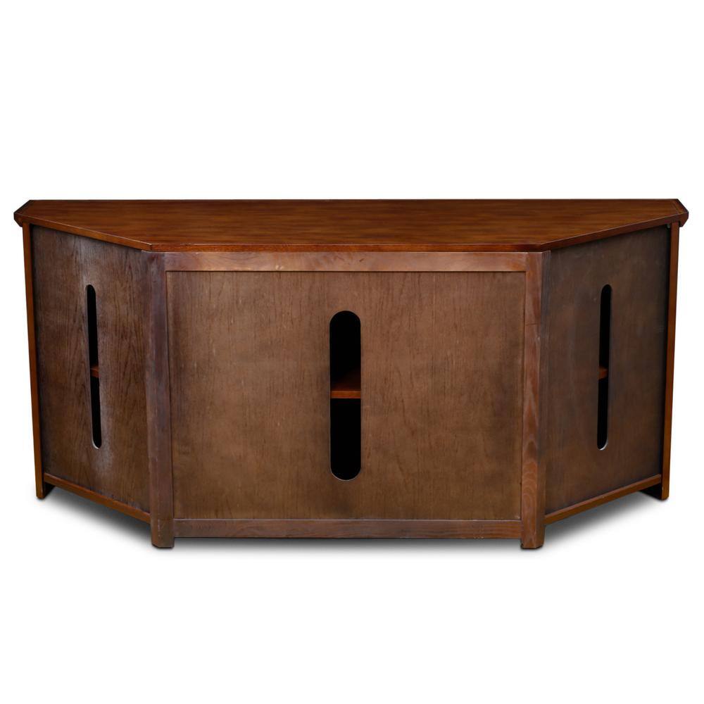 Leick Home Riley Holliday 56 in. W Mission Oak TV Stand with Enclosed ...