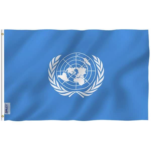 ANLEY 3 ft. x 5 ft. Polyester United Nations Flag 2-Sided Flags Banner ...