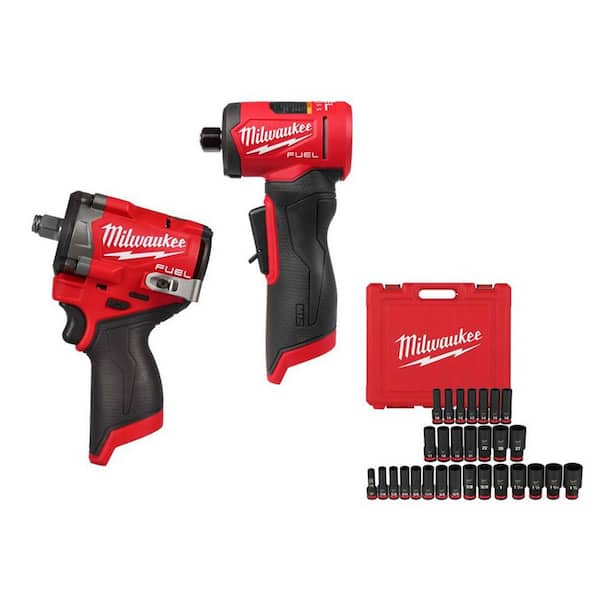 Milwaukee M12 FUEL 1/2 In. Stubby Impact Wrench with M12 FUEL Right ...