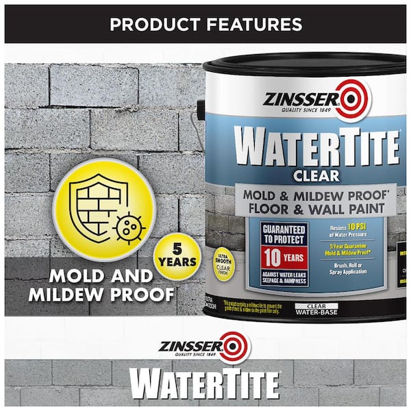 Zinsser 1 gal. WaterTite Mold and Mildew-Proof Clear Water Based ...