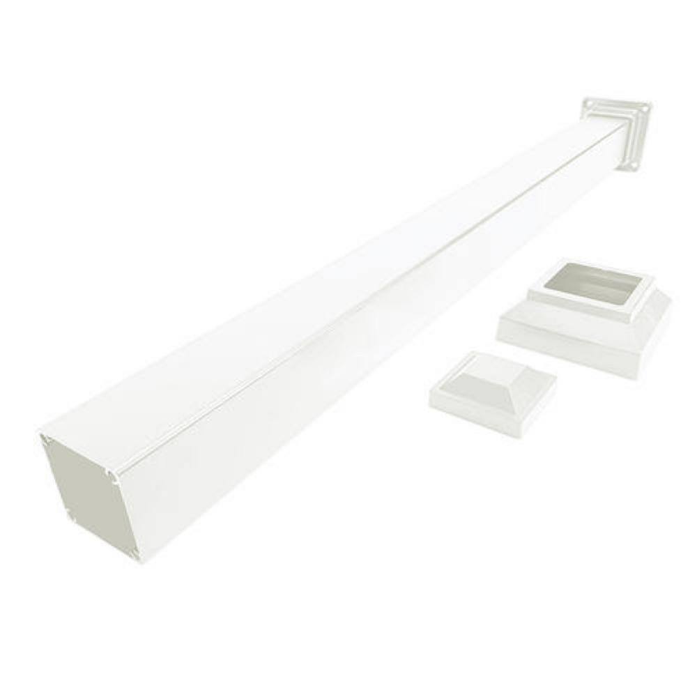 Aria Railing 3 in. x 3 in. x 48 in. White Powder Coated Aluminum Deck ...