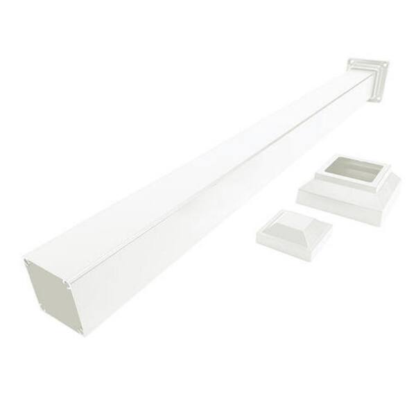 Aria Railing 3 in. x 3 in. x 48 in. White Powder Coated Aluminum Deck ...