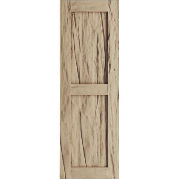 Ekena Millwork 15 in. x 28 in. Timberthane Polyurethane 2-Equal Panel Flat Panel Riverwood Faux ...