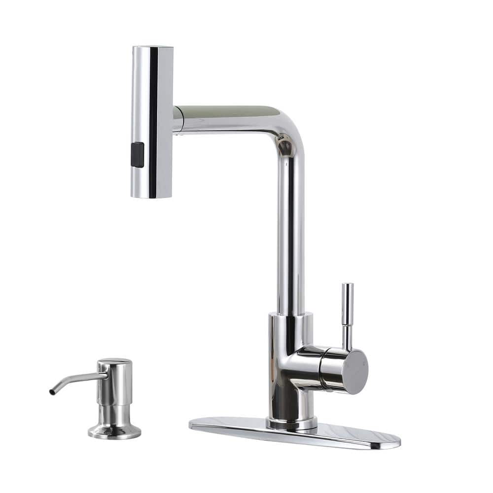 AVITAS 3-Mode Single Handle Waterfall Pull Down Sprayer Kitchen Faucet ...