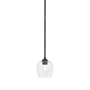 Clevelend 100-Watt 1-Light Brown Pendant Mini Pendant Light with Clear ...
