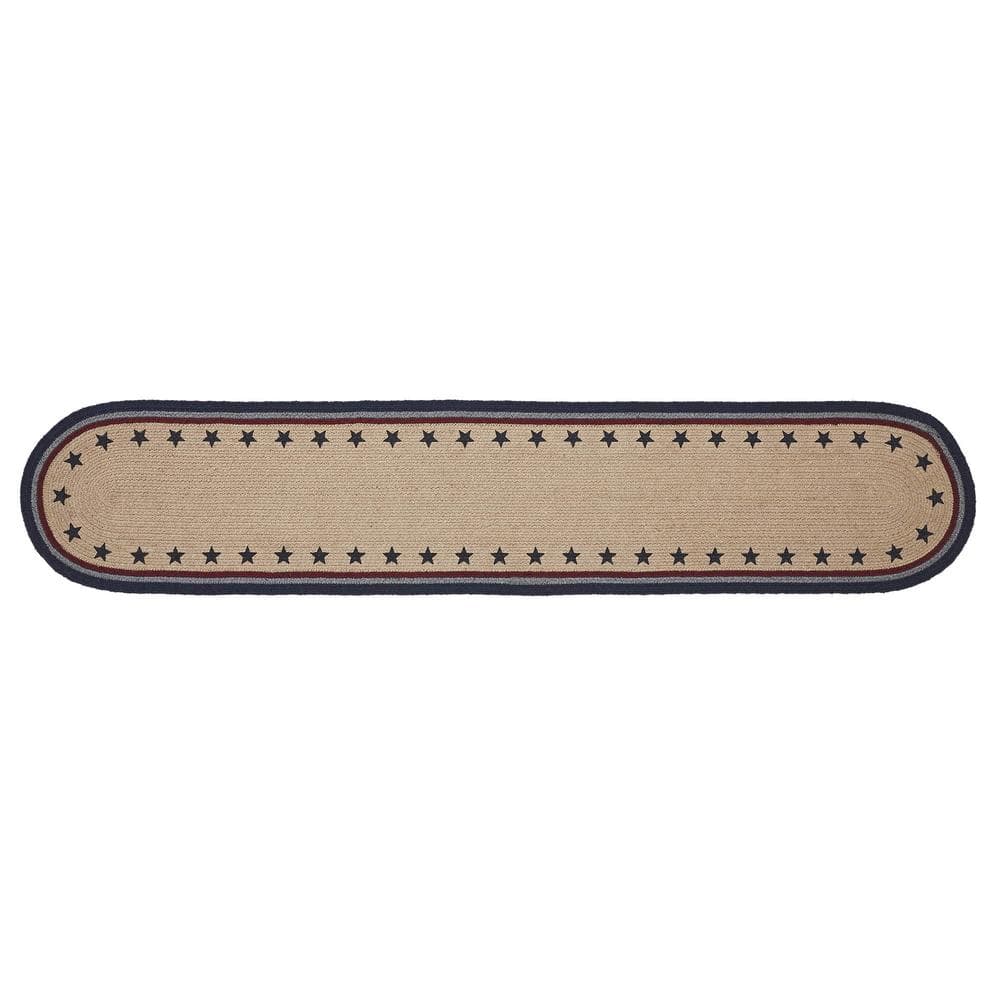 VHC Brands My Country 12 in. W x 60 in. L Navy Geometric Stars Cotton ...