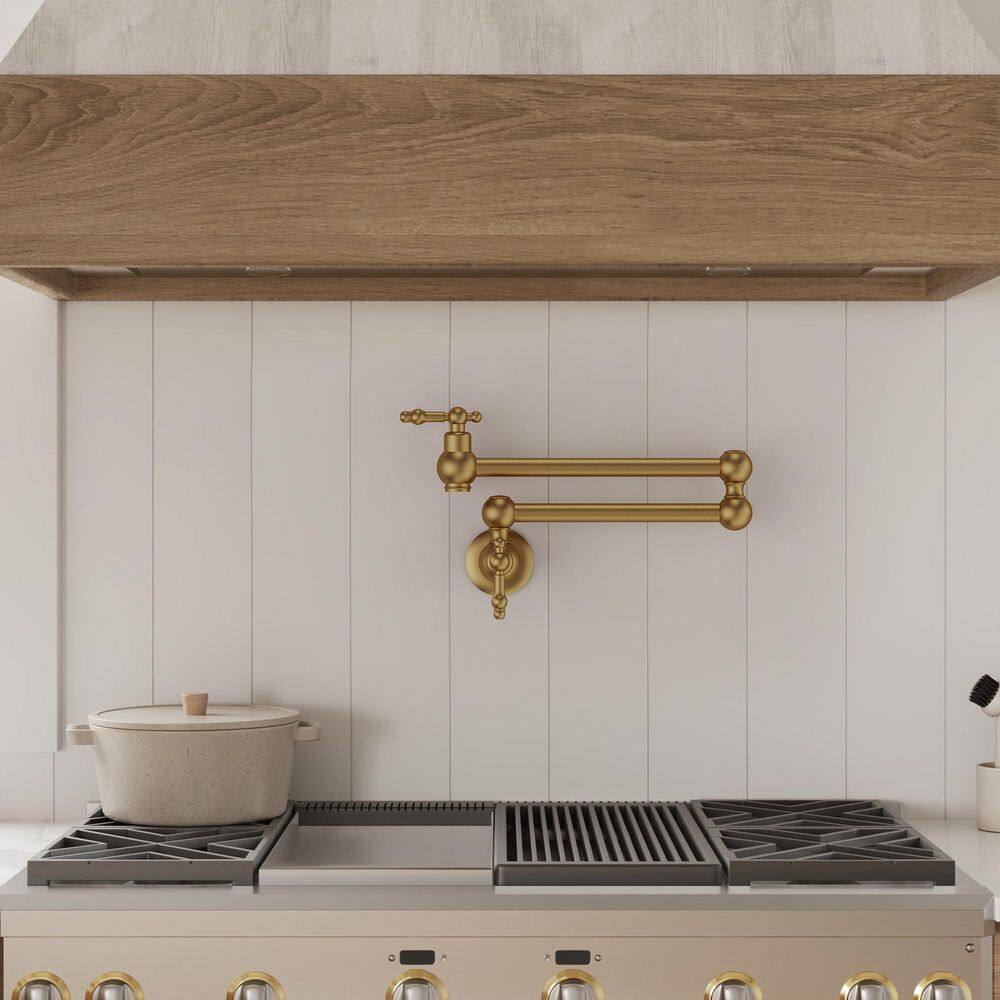 EVERSTEIN 24 in. Extended Reach Wall Mount Pot Filler Kitchen Faucet 2 ...