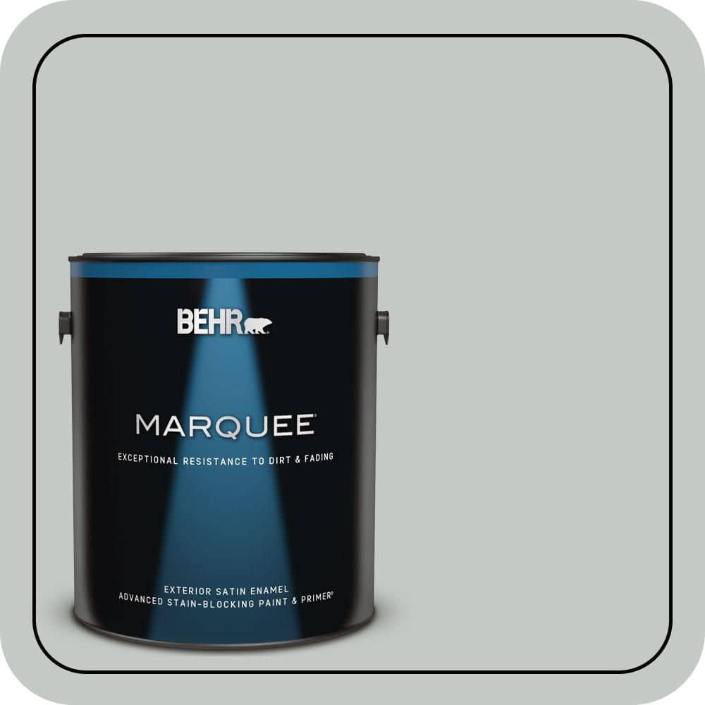 BEHR MARQUEE 1 gal. #BNC-07 Frosted Silver Satin Enamel Exterior Paint ...