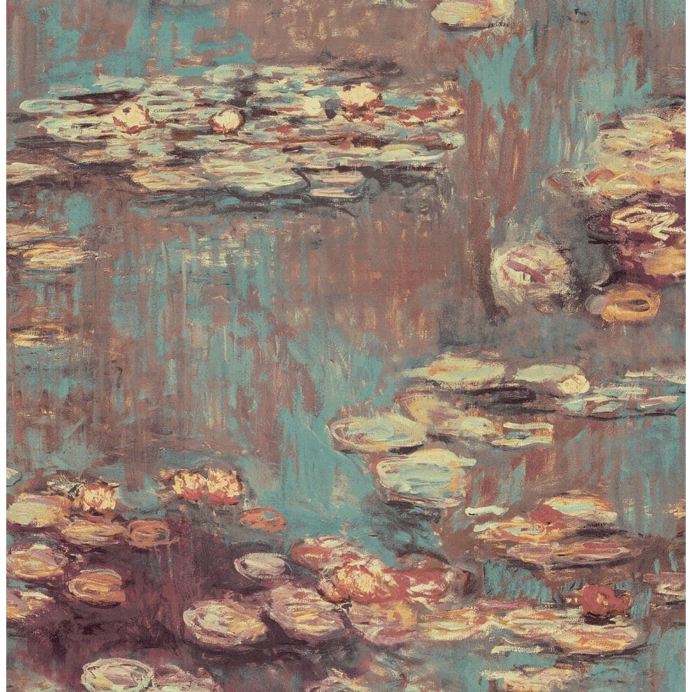 NextWall Rust and Deep Sea Lily Pond Vinyl Peel and Stick Wallpaper ...