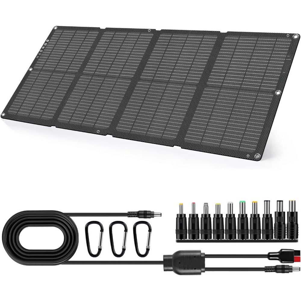 Vrbgify 60W Foldable Solar Panel Charger with USB-C, USB-A, DC Output ...