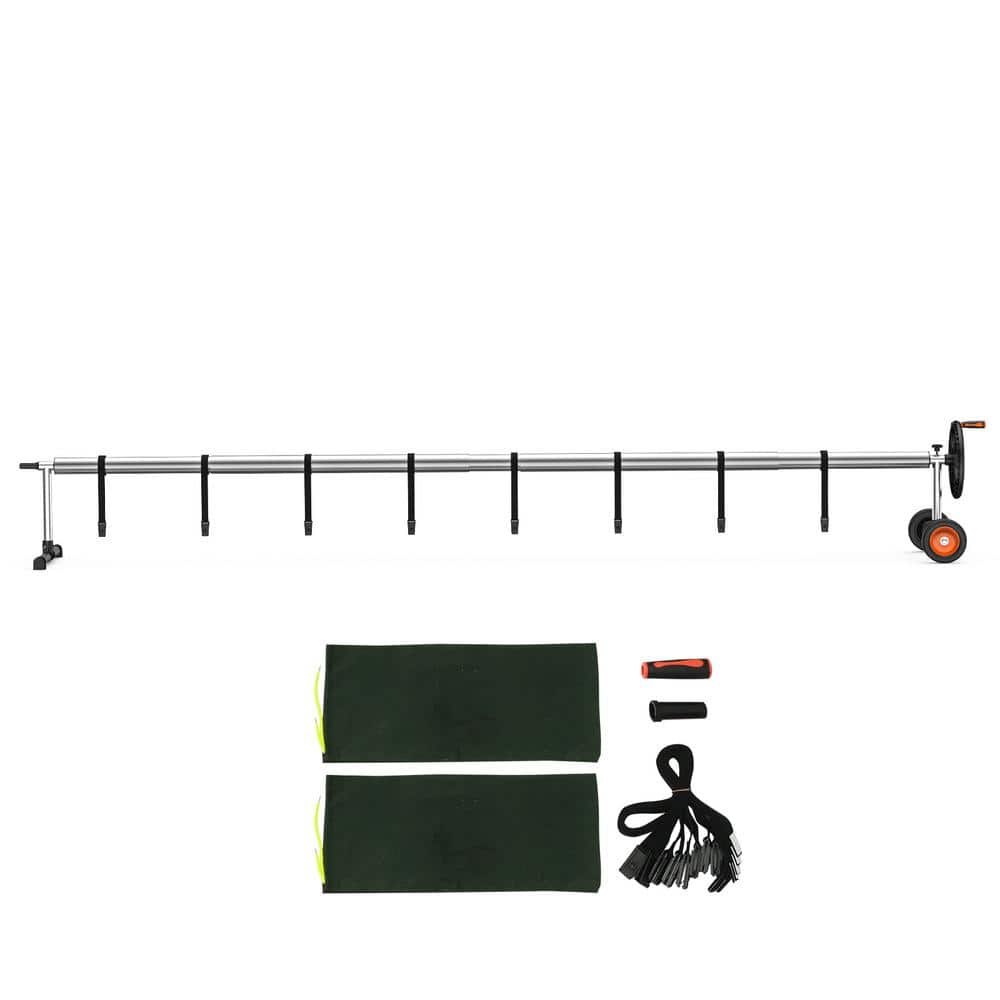 SKYSHALO Pool Cover Reel, Aluminum Solar Cover Reel 14 ft. Inground ...