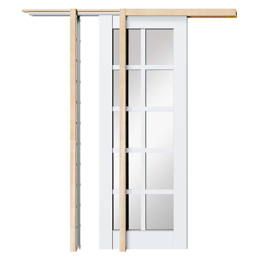 TENONER 60 in. x 80 in. 10-Lite, Pre-Assembled Panel, Tempered Mirrored ...