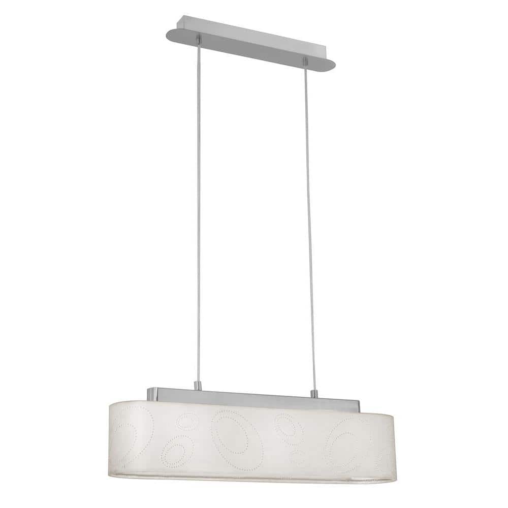 Eglo Indo 3-Light Matte Nickel Chandelier with White Shade 20089A - The ...