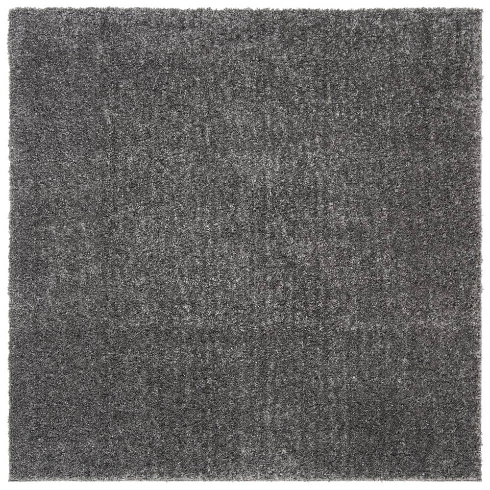 SAFAVIEH August Shag Grey 5 ft. x 5 ft. Square Solid Area Rug AUG900F ...