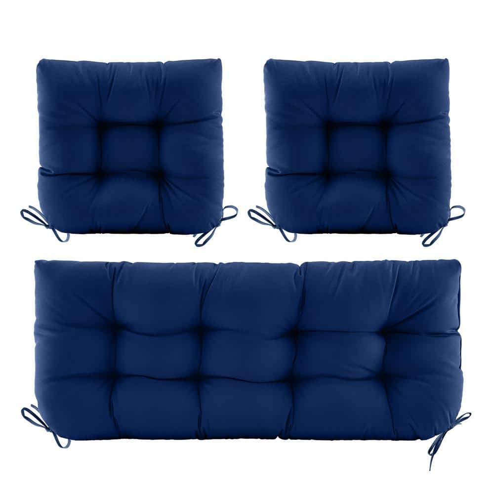 BLISSWALK 3-Piece Outdoor Chair Cushions Loveseat Outdoor Cushions Set ...
