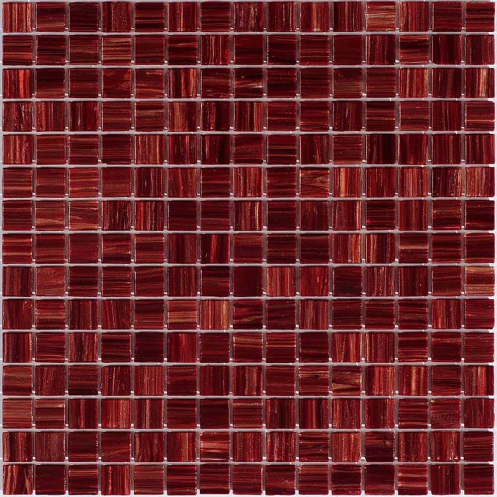 Apollo Tile Celestial 4" x 6" Glossy Fire Brick Red Glass Mosaic ...