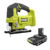 RYOBI ONE+ 18V Cordless Jig Saw with 2.0 Ah Battery PCL525B-PBP006 ...