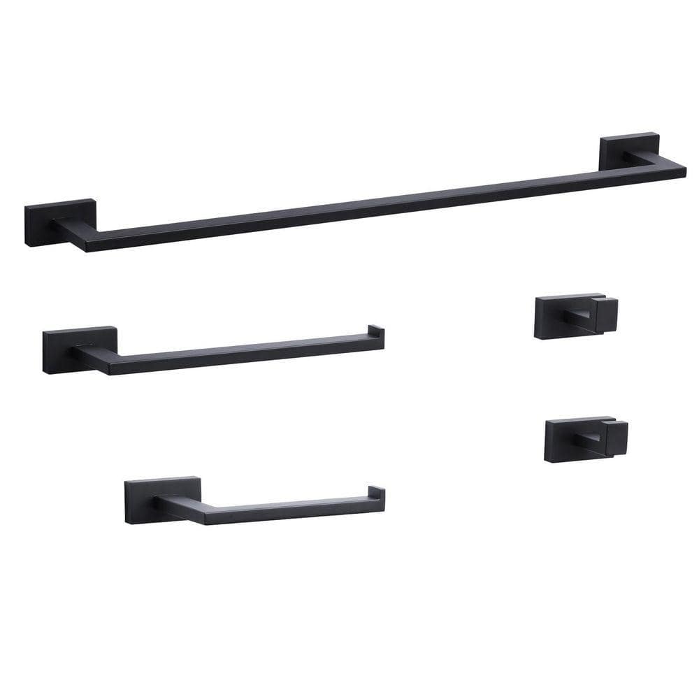 ALEASHA 5- Piece Bath Hardware Set with Towel Bar Toilet Paper Holder ...