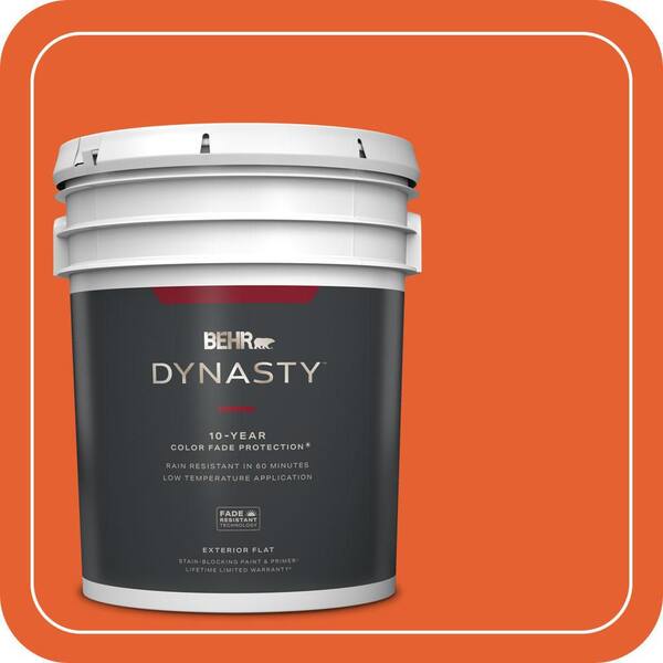 BEHR DYNASTY 5 gal. #S-G-230 Startling Orange Flat Exterior Stain ...