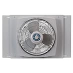GENESIS Twin Window Fan with 9 in. Blades Adjustable Thermostat and Max ...