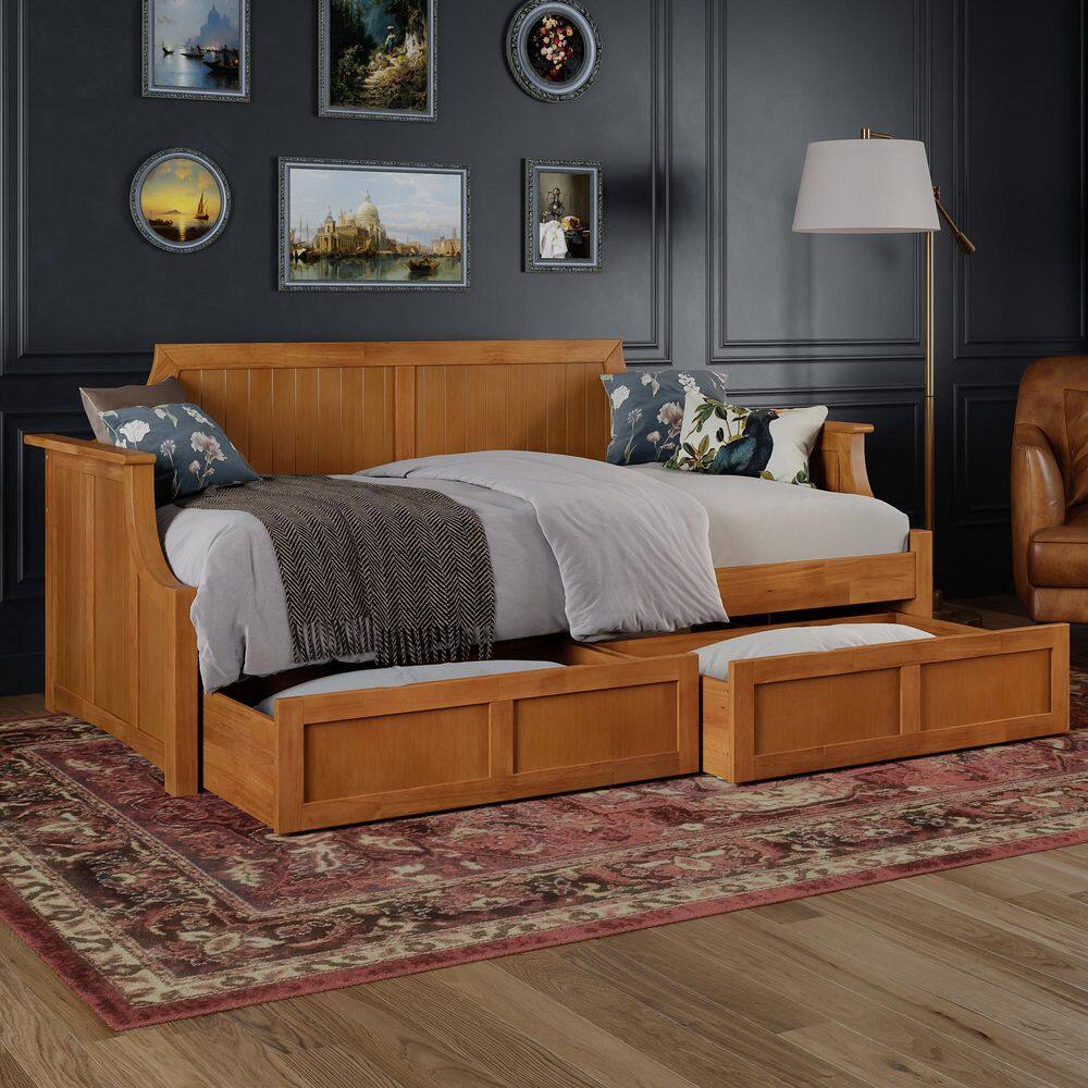 AFI Cambridge Light Toffee Natural Bronze Twin Solid Wood Daybed with ...
