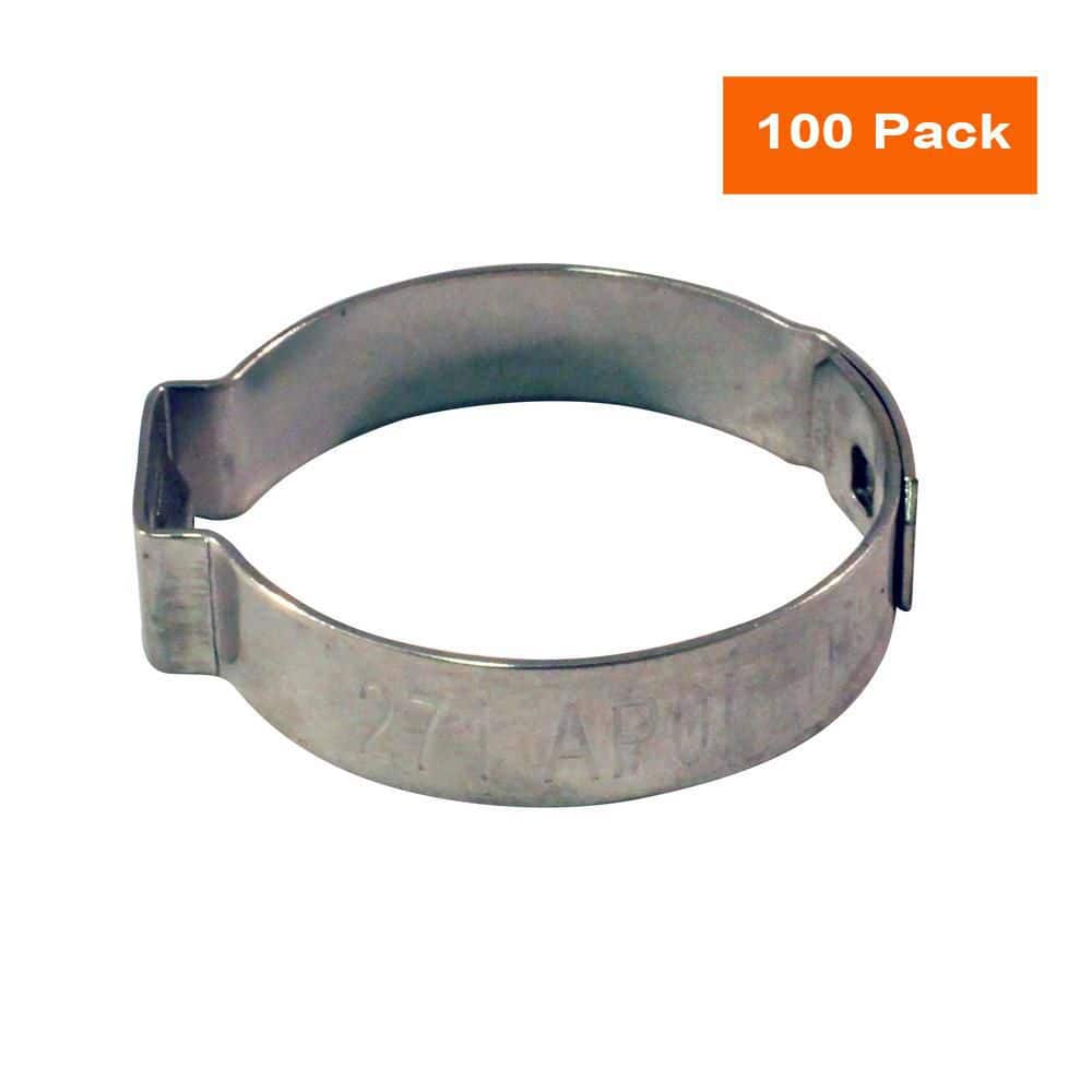 Apollo 3/4 in. Stainless-Steel Poly Pipe Pinch Clamp Jar (100-Pack ...