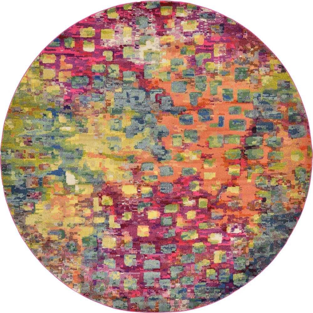 Unique Loom Jardin Ivy Multi 10' 0 x 10' 0 Round Rug 3128179 - The Home ...