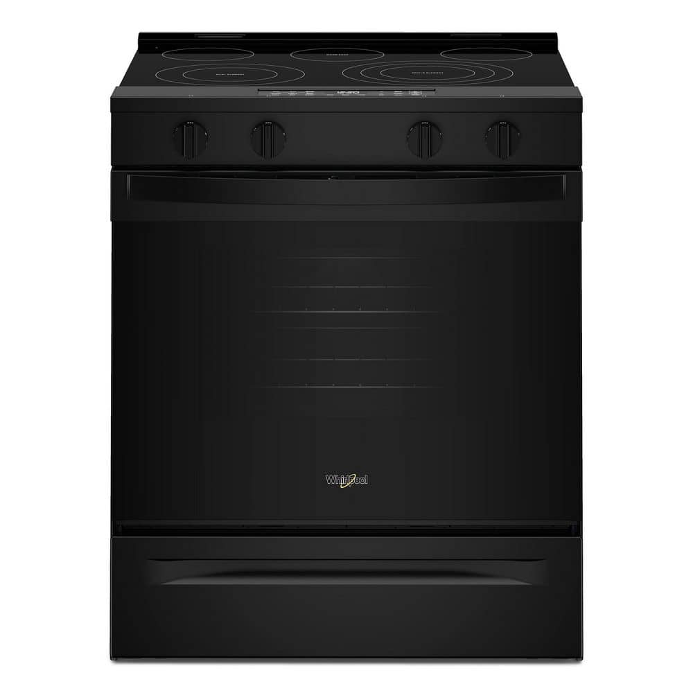 Whirlpool 30 in. 5 Element Slide-In Electric Range in Black with Air ...