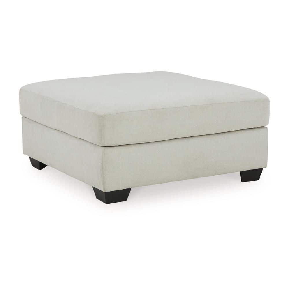 Benjara Accent Stone Gray and Black Polyester Square Accent Ottoman ...