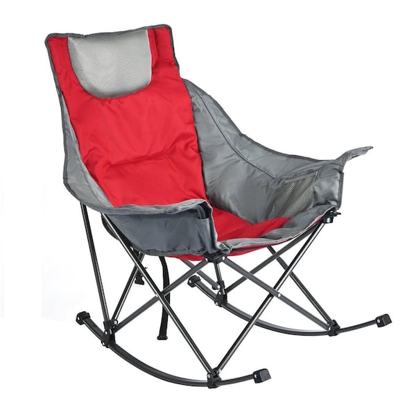 MOEPISY Oversized Rocking Camping Chair, Fully Padded Patio Chair High ...