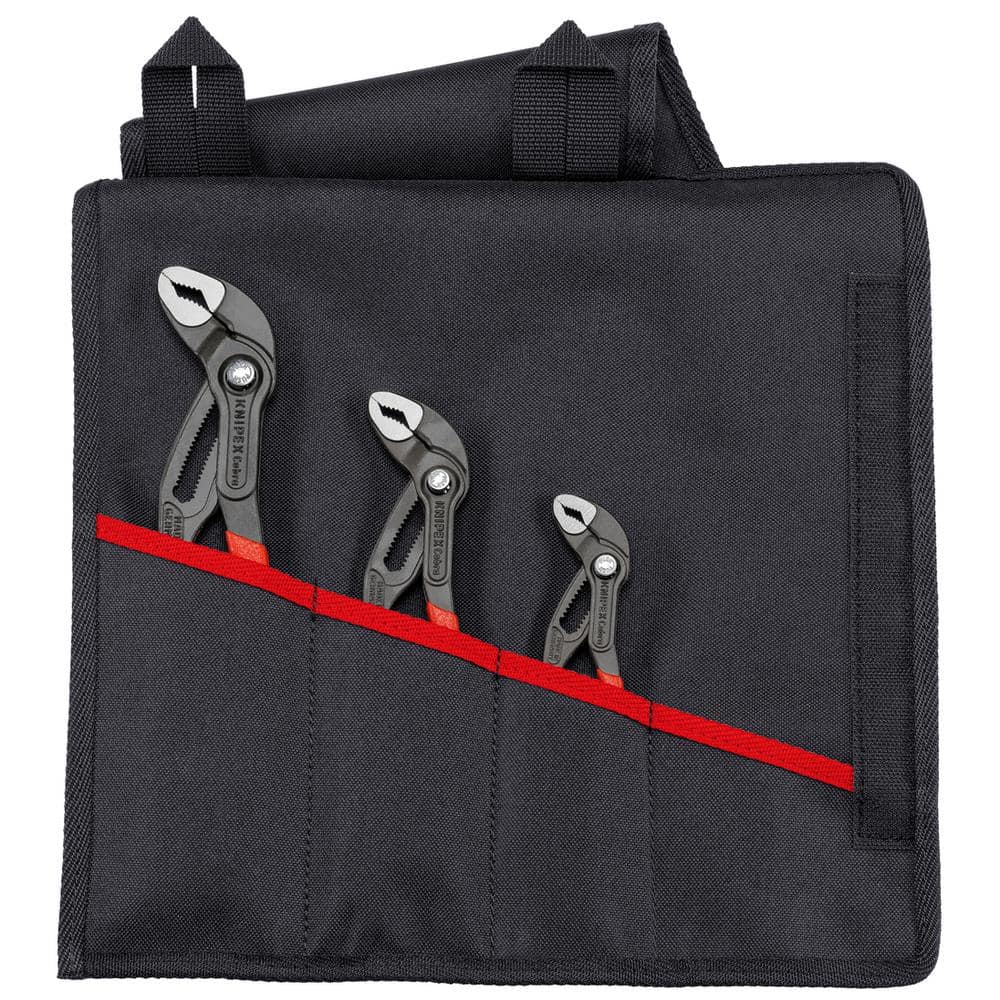 KNIPEX 3-Pieces Cobra Pliers Set in Tool Roll 00 19 55 S8 - The Home Depot
