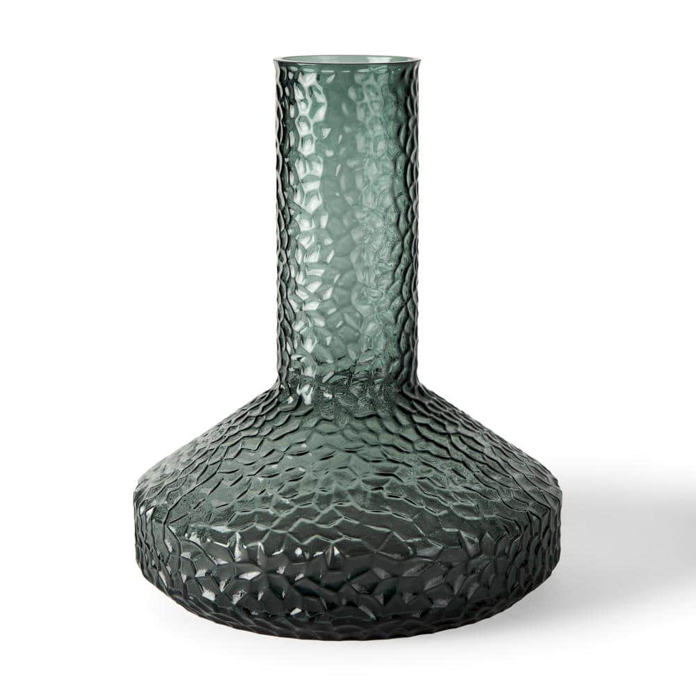 Mercana Jolene Tall Green Glass Vase 70365 - The Home Depot