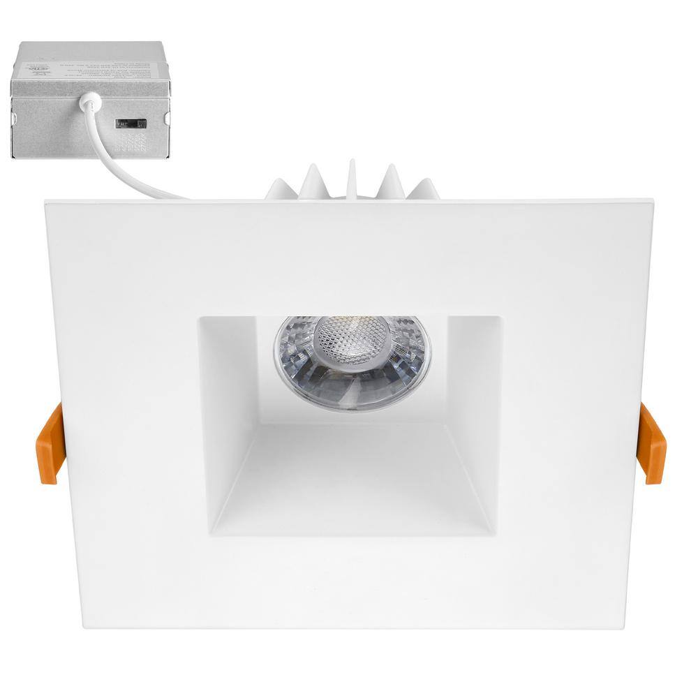 Maxxima 6 in. Slim Square Recessed Anti-Glare LED Downlight, White Trim ...
