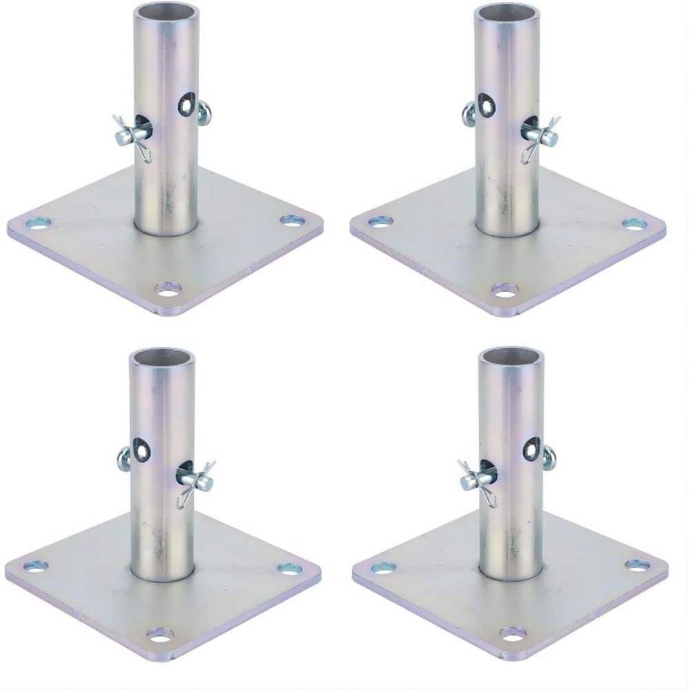 KIWDZFU 4Pack Galvanized Scaffold Base Plates Silver 5x5x1-5/16 Inch ...