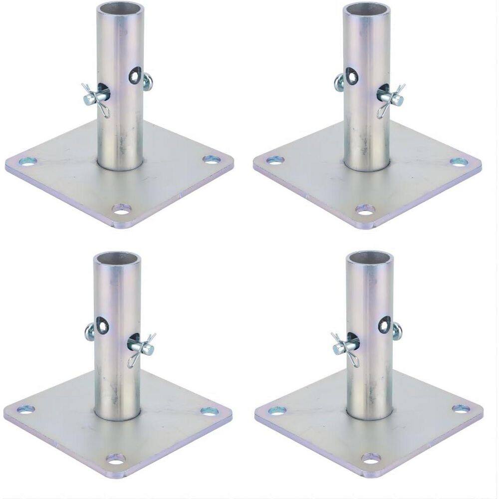 Scaffold Base 5x5 Galvanized Plates - 4 Pack | 1-5/16" OD Silver Base ...