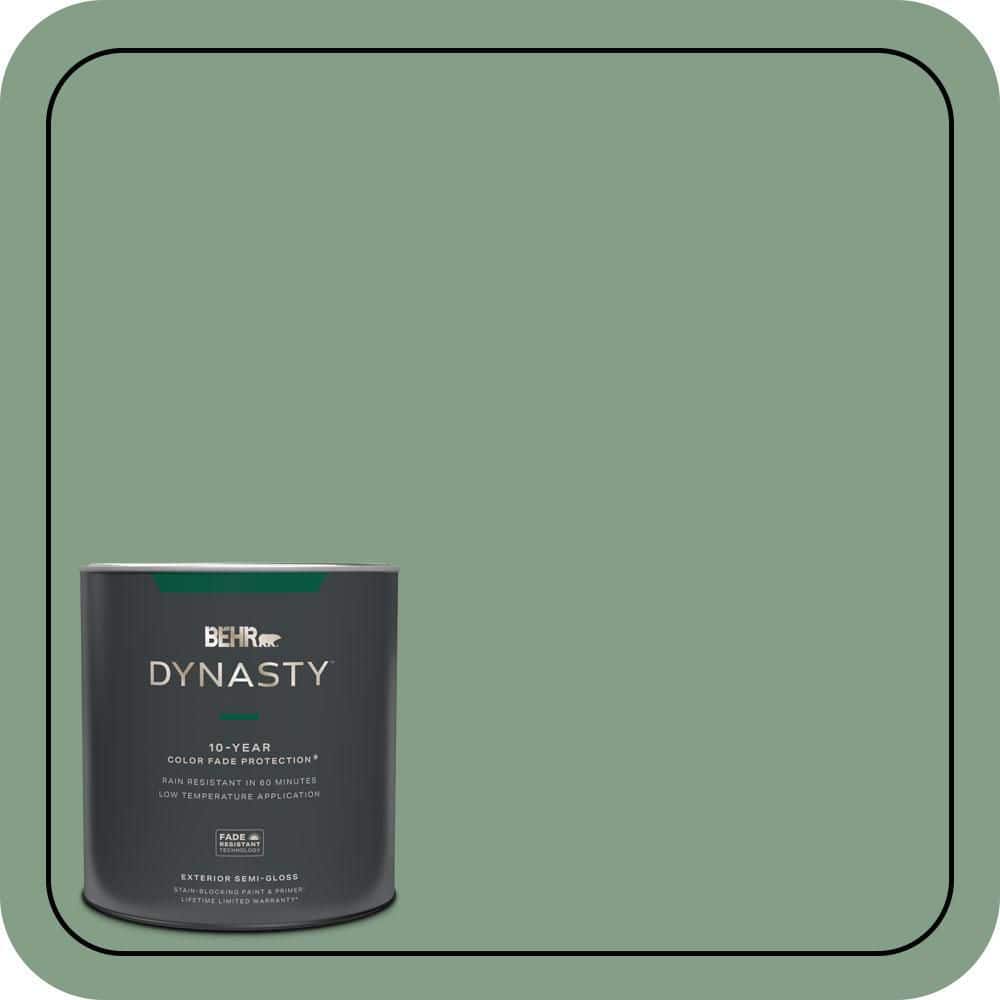 BEHR DYNASTY 1 qt. #S410-5 Track Green Semi-Gloss Enamel Exterior Stain ...