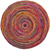 SAFAVIEH Braided Red/Multi 5 ft. x 5 ft. Round Border Area Rug BRD210A ...