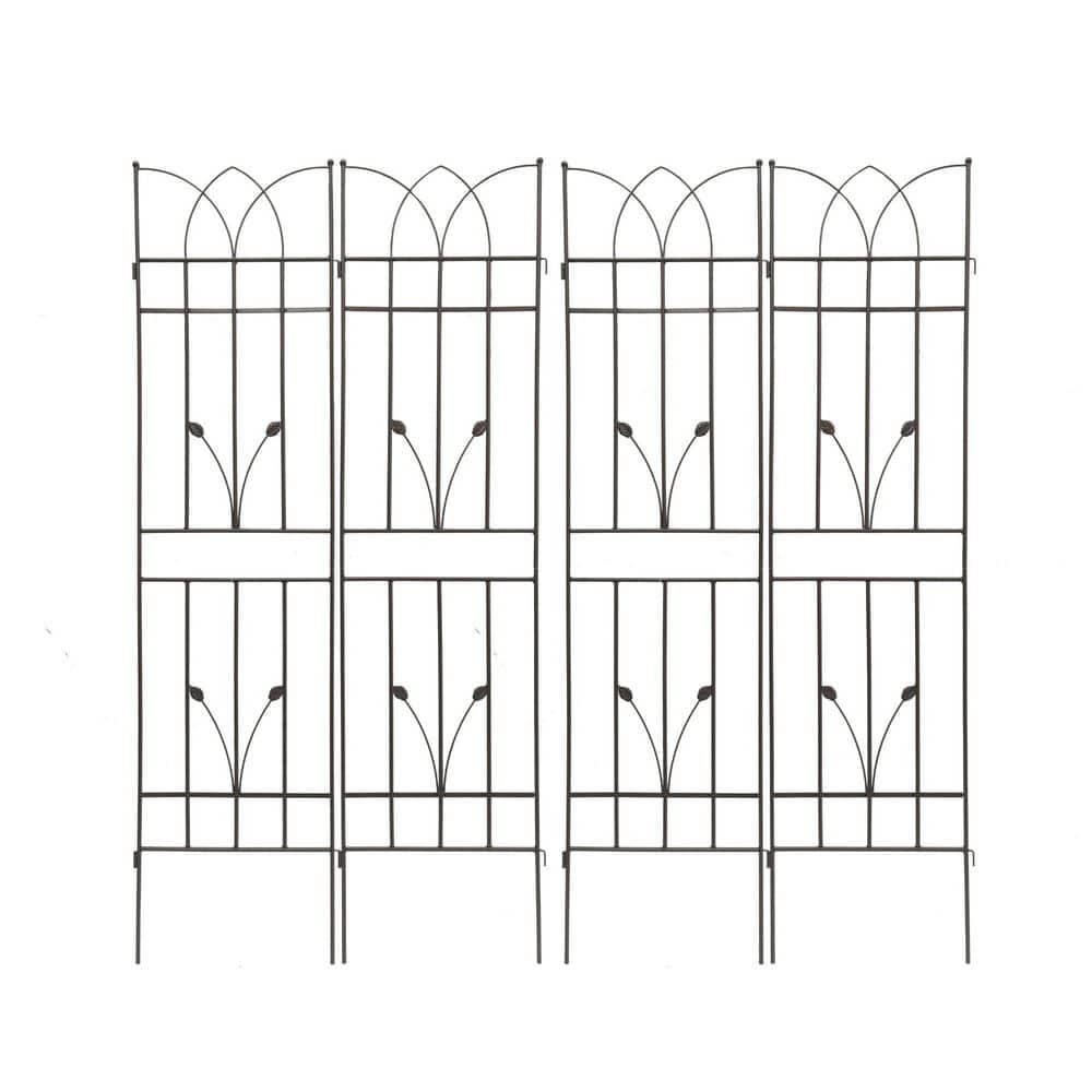 HOTEBIKE Brown W17. 7 x H71in. Metal Garden Trellis, Metal Wire Lattice ...