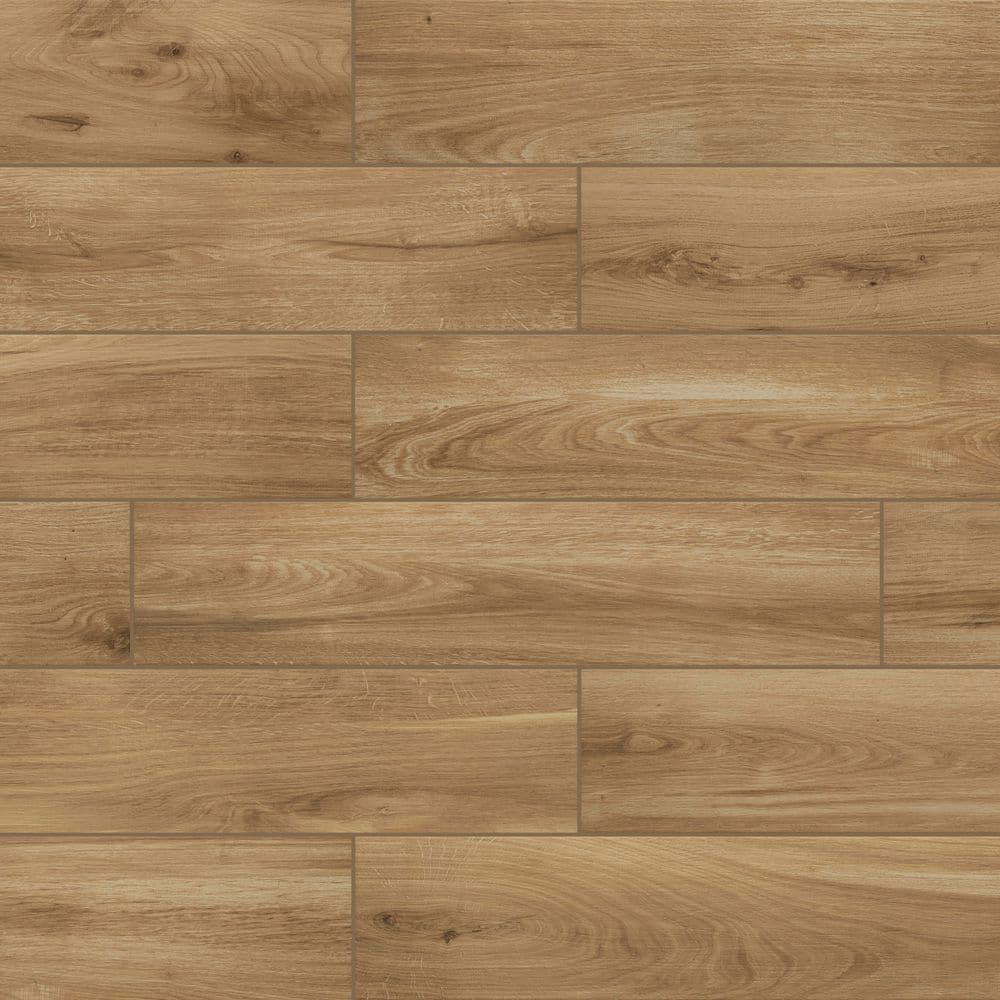 Florida Tile Home Collection Beautiful Wood Oak 8 in. x 12 in. Matte ...