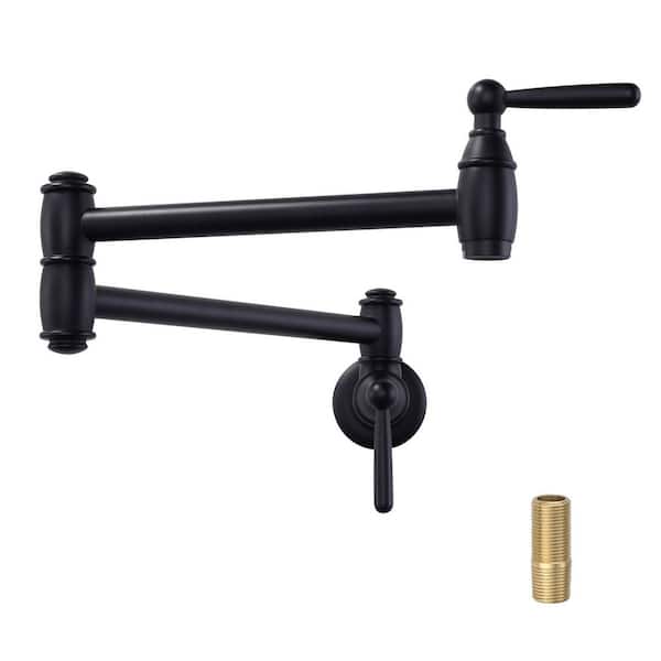 VEVETTA Wall Mounted Pot Filler 2-Handles Kitchen Faucet with 360 ...