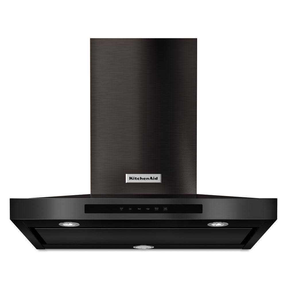 KitchenAid 30 in. Wall Mount Canopy Range Hood in PrintShield Black ...