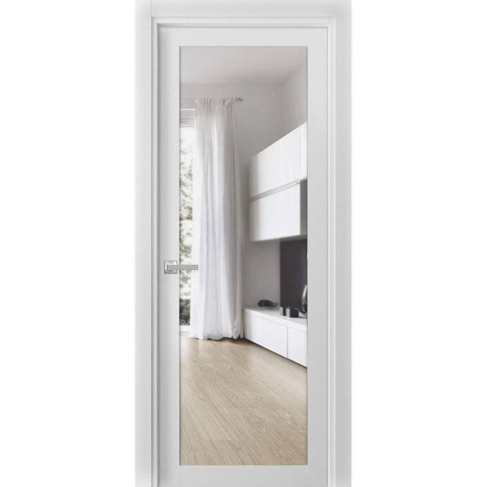 Sartodoors 2166 28 in. x 96 in. Right-Hand/Inswing Solid Clear Glass ...