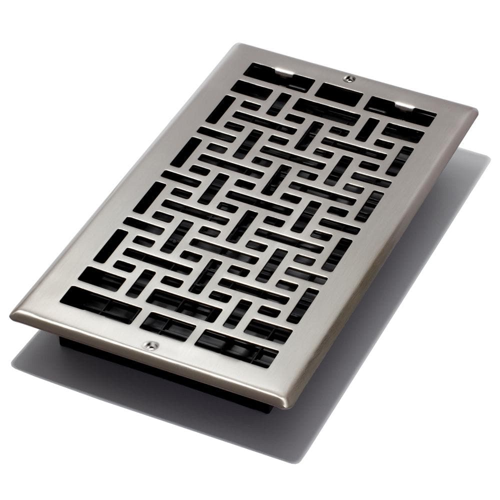 Reviews for Decor Grates 12 in. x 6 in. Oriental Nickel Wall Register ...